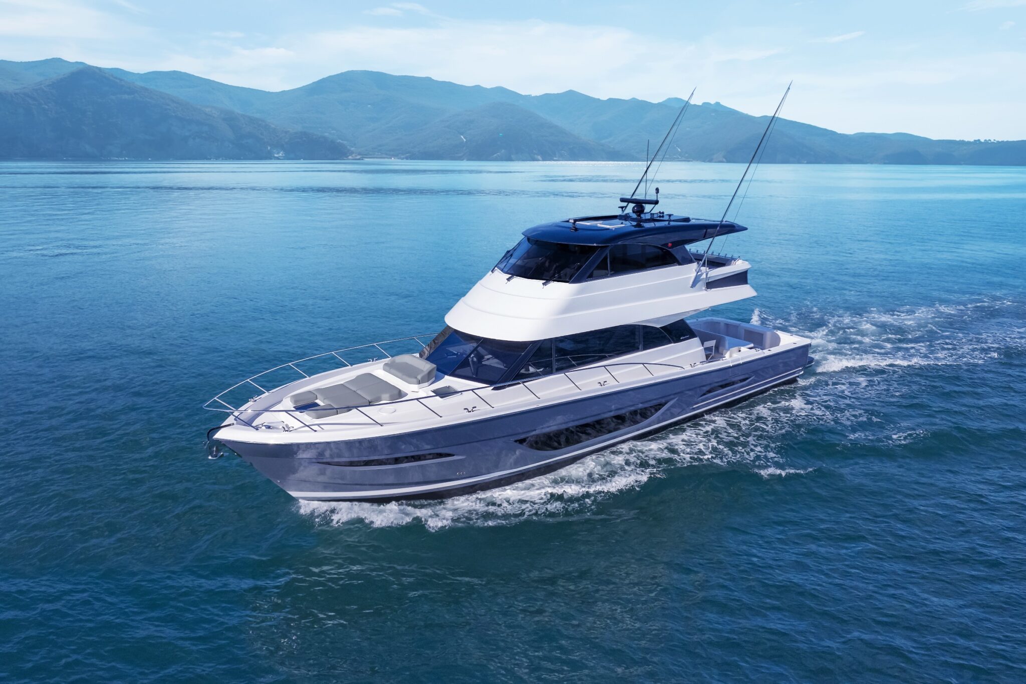 MARITIMO'S M600 Offshore Flybridge Motor Yacht AMERICAS LAUNCH at PBIBS
